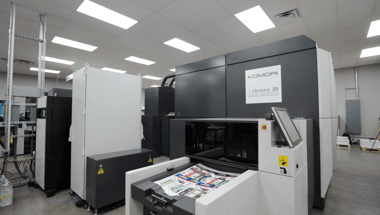 Komori J-throne 29 B2+ UV Inkjet Press